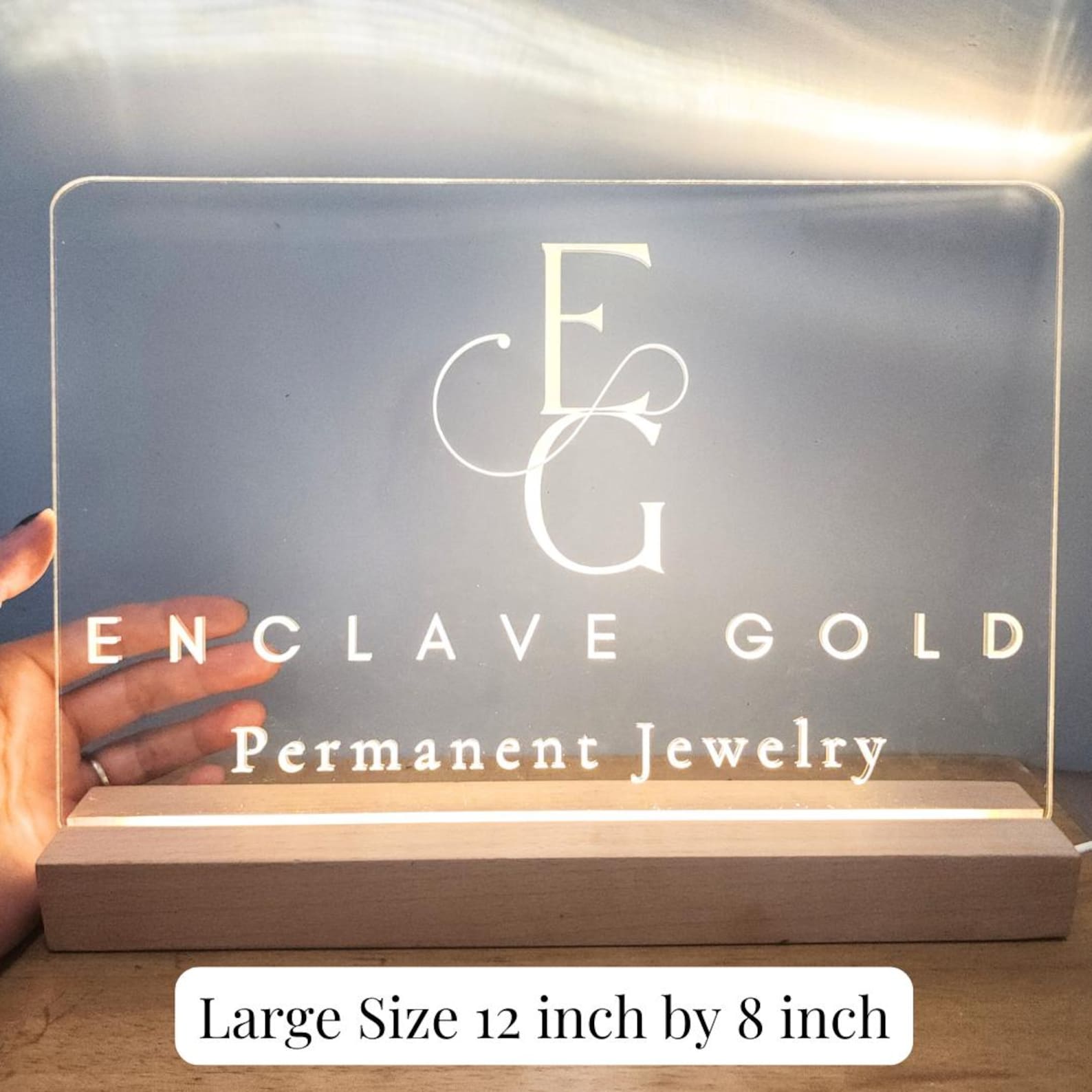 Permanent Jewelry Business Sign Custom Logo Glowing Sign for Popup Shop ...