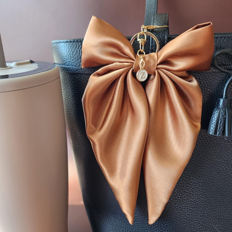 Brown Satin Bag With Bow - Etsy