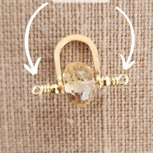 Labradorite Luster Permanent Jewelry Connector Charm Unique 14K Gold ...