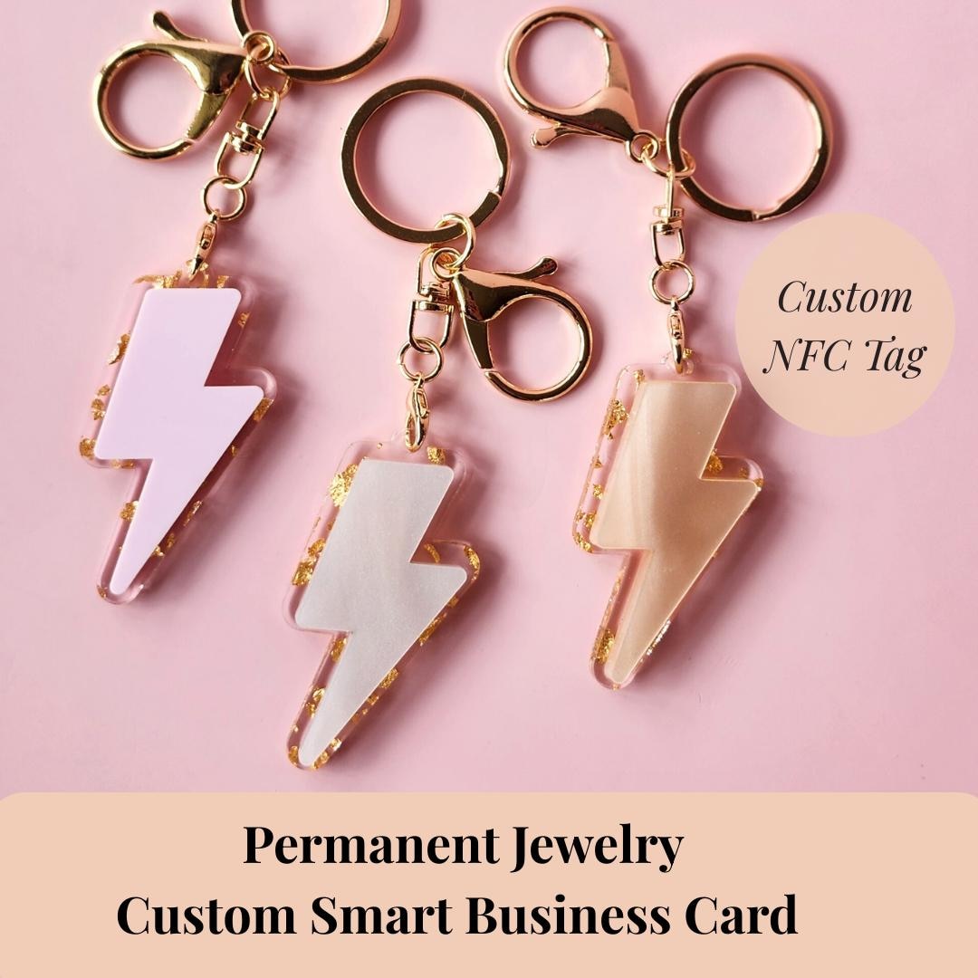 Smart Business Card for Permanent Jewelry Business Card Keychain ...