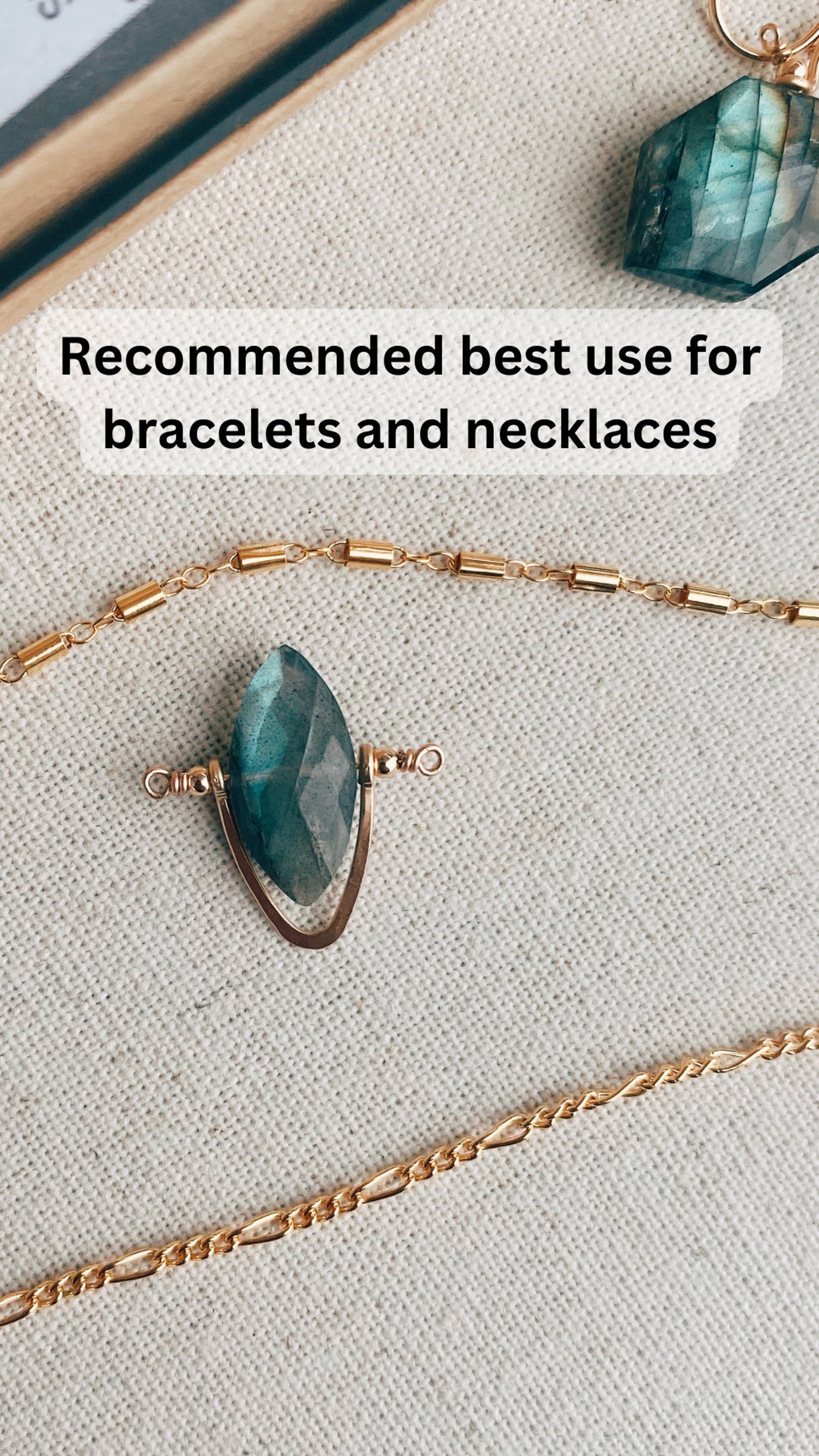 Labradorite Luster Permanent Jewelry Connector Charm Unique 14K Gold ...