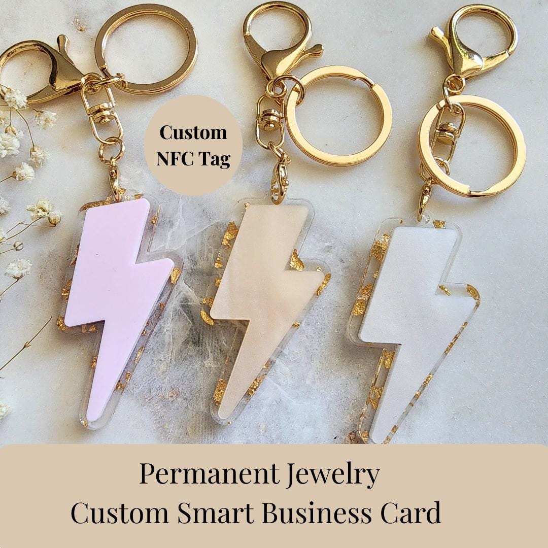 Permanent Jewelry Business Card Smart Business Card Keychain Digital ...