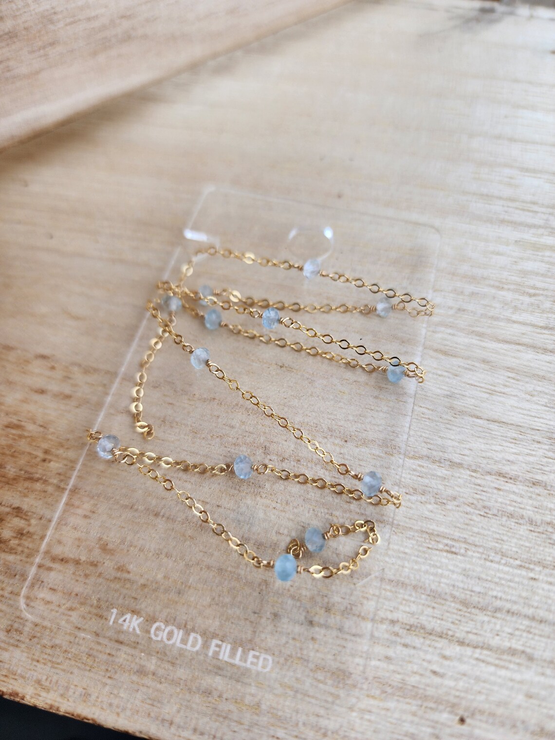 Gold Aquamarine Chain Permanent Jewelry Real Aquamarine Chain - Etsy