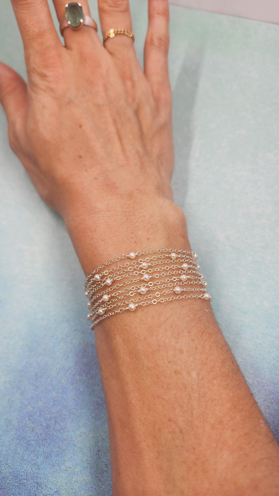 Pearl Beaded Chain by the Foot Permanent Jewelry 14K Gold Filled ...