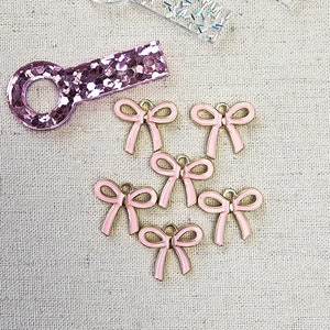 Pink Bow Charm for Jewelry Making Bow Charm Stanley Tumbler Charm ...