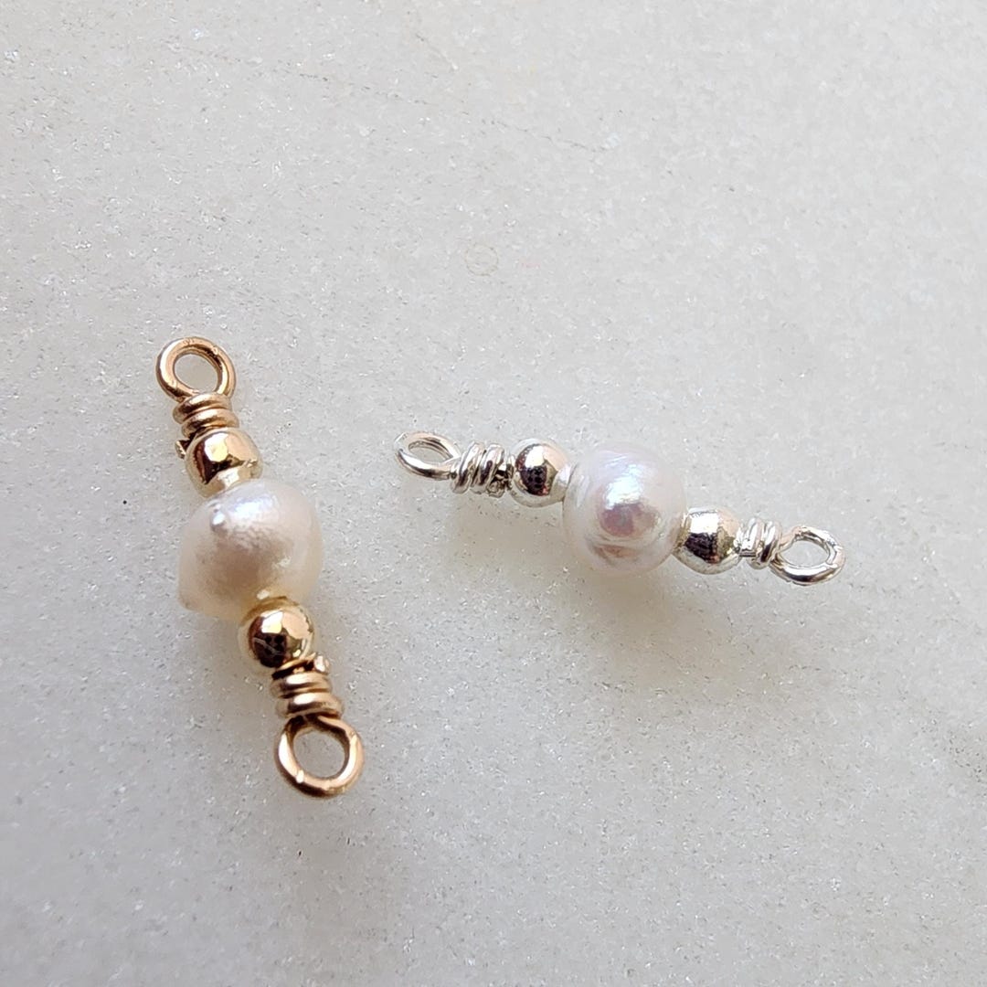 Permanent Jewelry Connector Charm Freshwater Pearl 14K Gold Filled ...