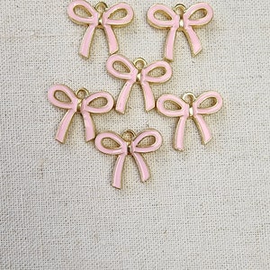 Pink Bow Charm for Jewelry Making Bow Charm Stanley Tumbler Charm ...