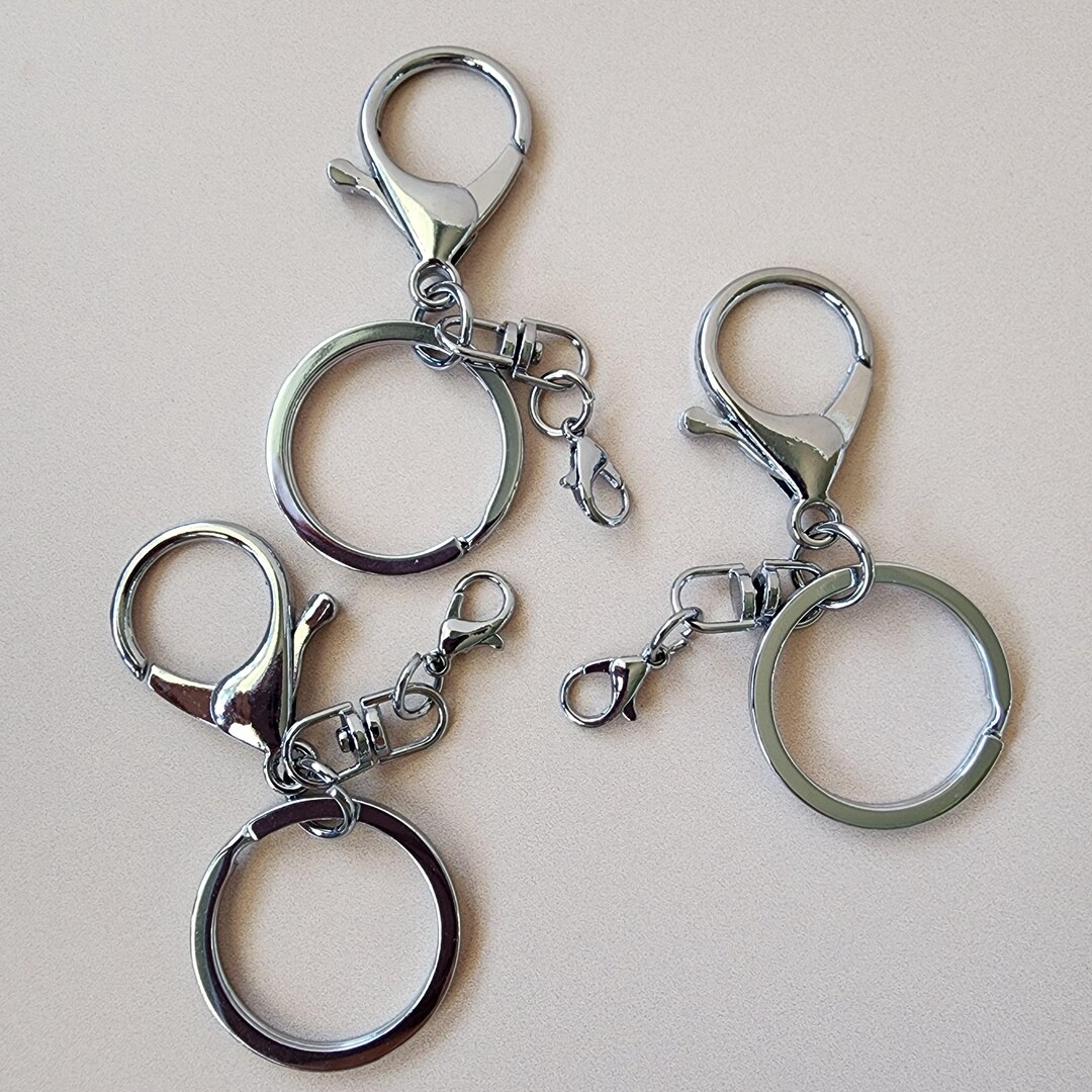 Silver Keychain Rings Swivel Large Clasp Key Chain Hardware Keychain ...