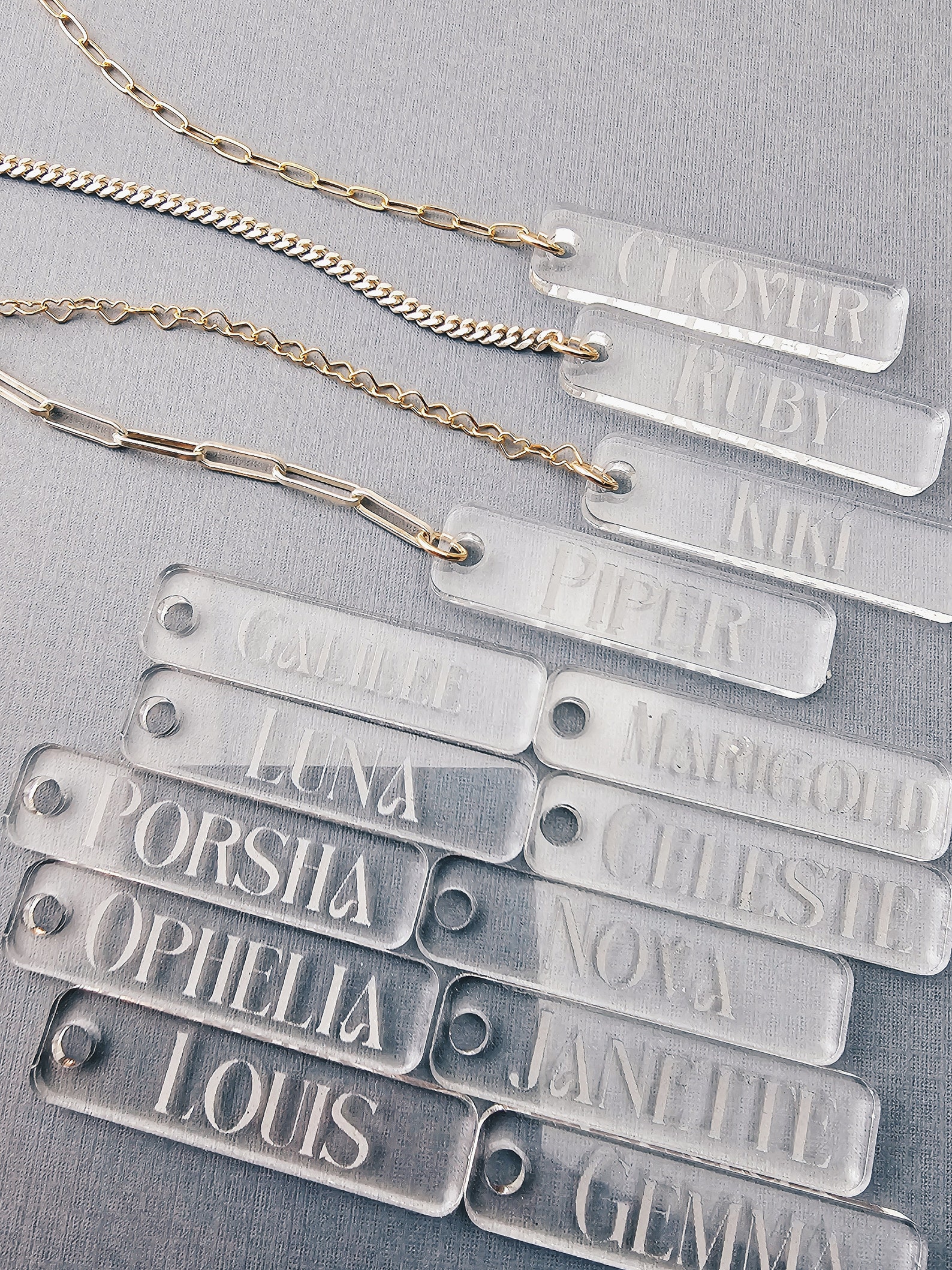 Permanent Jewelry Name Tag Acrylic Chain Label Custom Permanent Jewelry ...