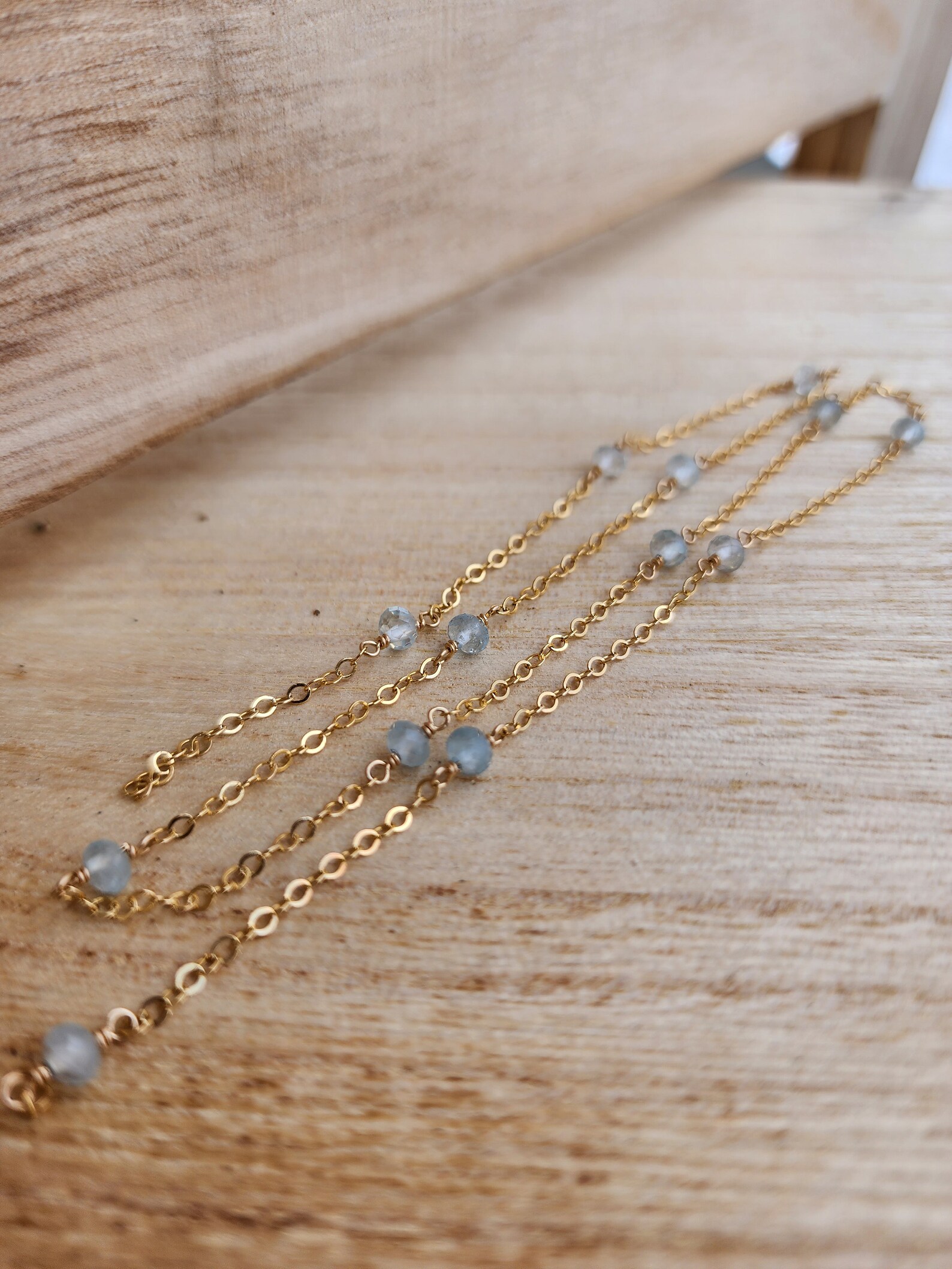 Gold Aquamarine Chain Permanent Jewelry Real Aquamarine Chain - Etsy