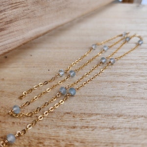 Gold Aquamarine Chain Permanent Jewelry Real Aquamarine Chain for ...