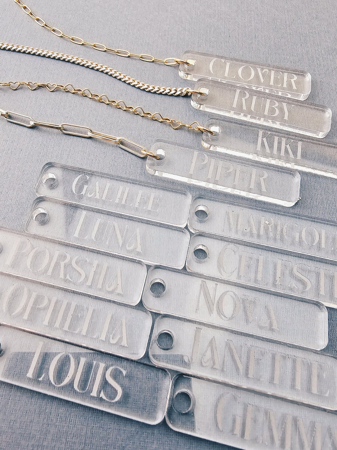 Permanent Jewelry Name Tag Acrylic Chain Label Custom Permanent Jewelry ...