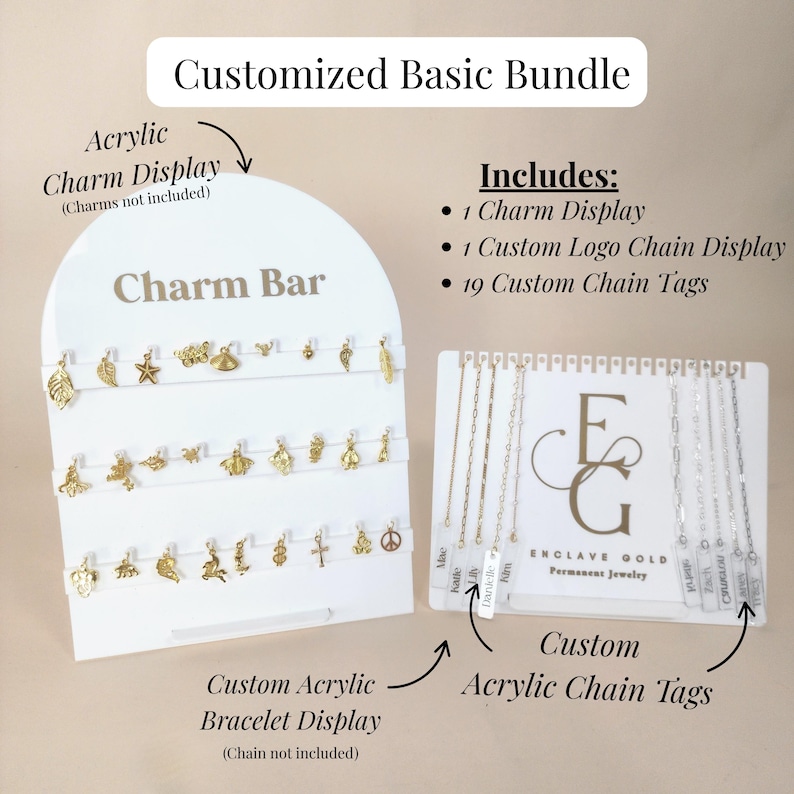 Charm Bar Display Stand for Permanent Jewelry Business Charm Bar ...