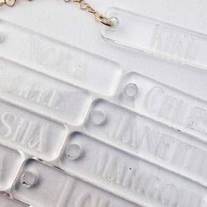 Acrylic Jewelry Tags Personalized Custom Names Permanent Jewelry Chain ...