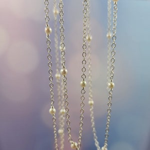 Pearl Beaded Chain by the Foot Permanent Jewelry 14K Gold Filled ...