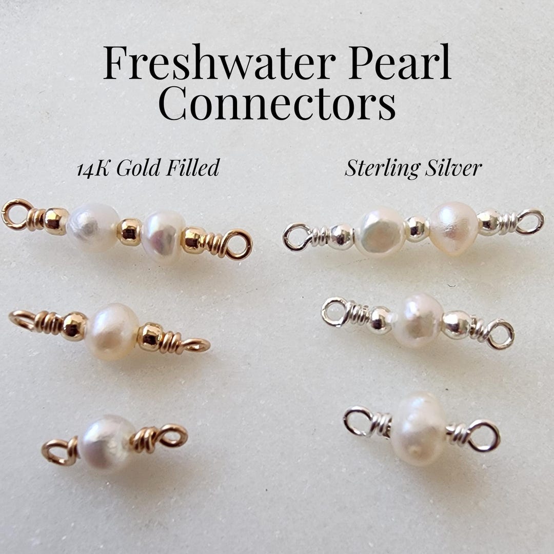 Freshwater Pearl Connector 14K Gold Filled Pearl Charm Sterling Silver ...