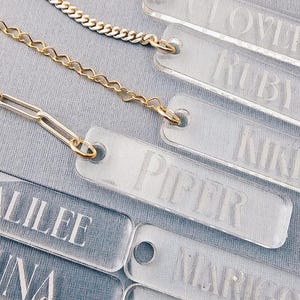 Permanent Jewelry Name Tag Acrylic Chain Label Custom Permanent Jewelry ...