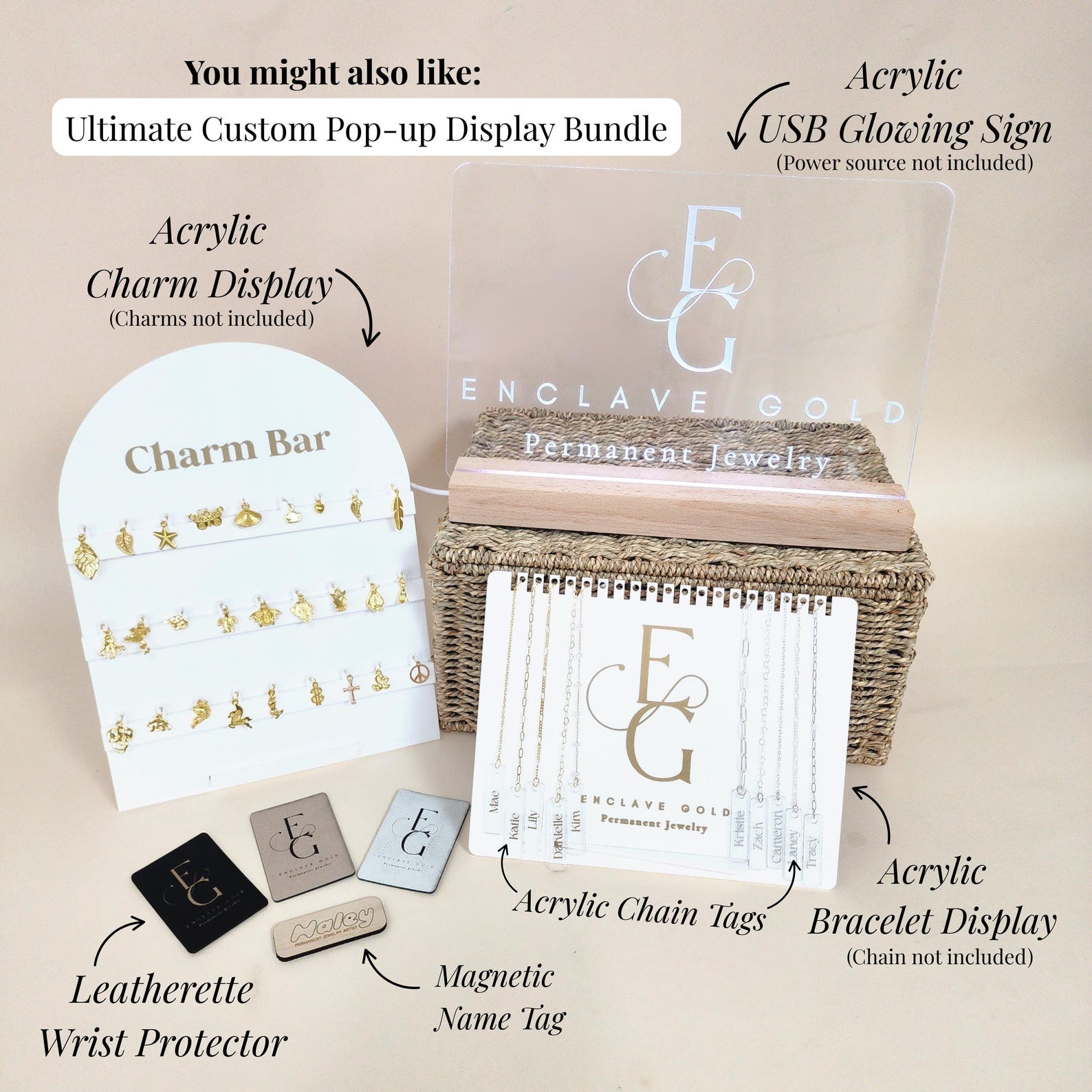 Charm Display Organizer for Pop up Charm Bar Tabletop Vendor Display ...
