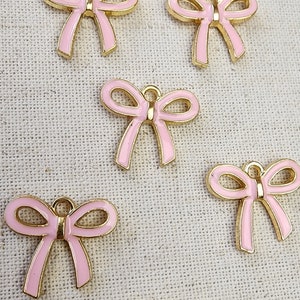 Pink Bow Charm for Jewelry Making Bow Charm Stanley Tumbler Charm ...