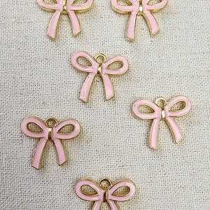 Pink Bow Charm for Jewelry Making Bow Charm Stanley Tumbler Charm ...