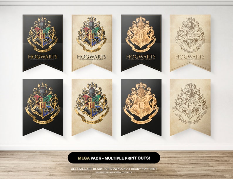 Hogwarts Posters Mega Pack - 4 Unique Designs - A4 to A1 Sizes - Print ...