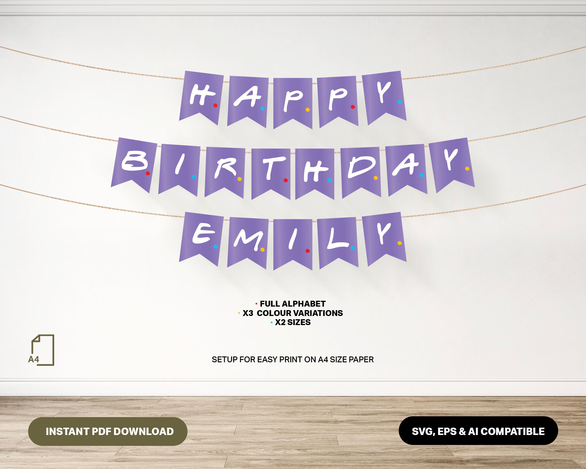 Friends Theme Party Banner - Digital Print at Home - Etsy