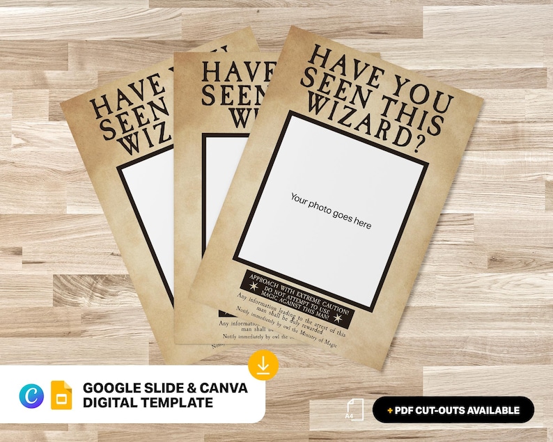Custom Wizard Wanted Poster | Magical Party Decor (digital Download) - Etsy