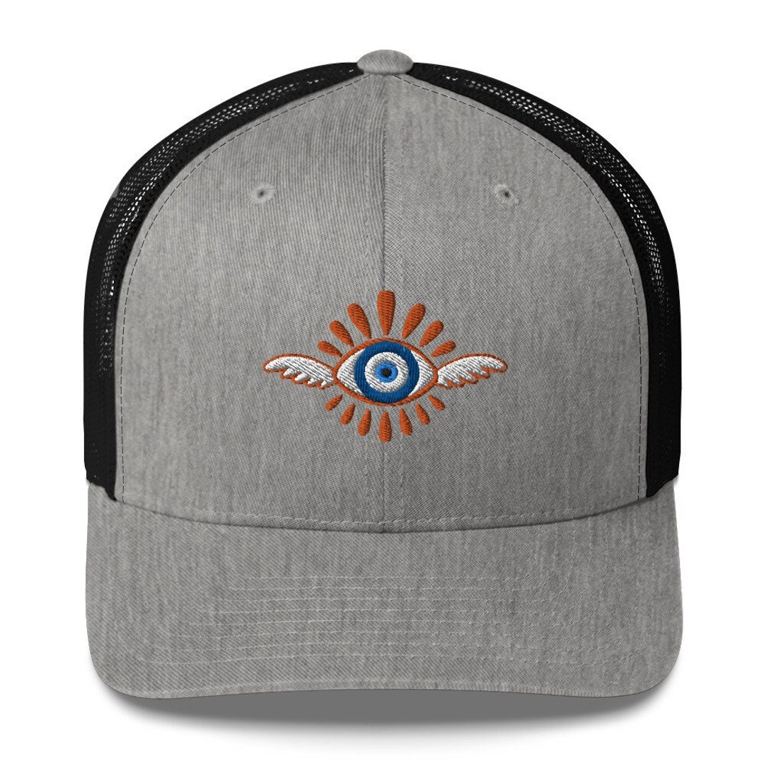 Mystical Evil Third Eye Trucker Hat With Turkish Evil Eye Print Cap and ...