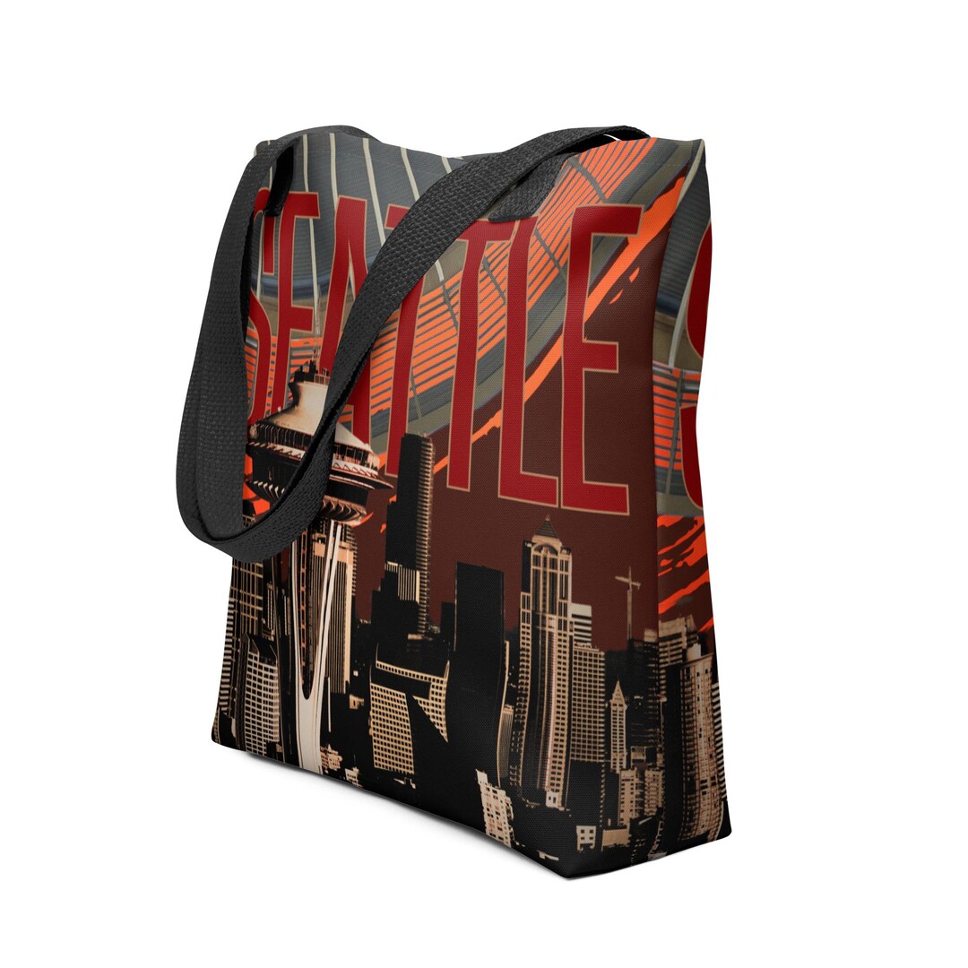 Seattle Tote Bag, Welcome to Seattle Tote Bag, Graphic Style Bag ...