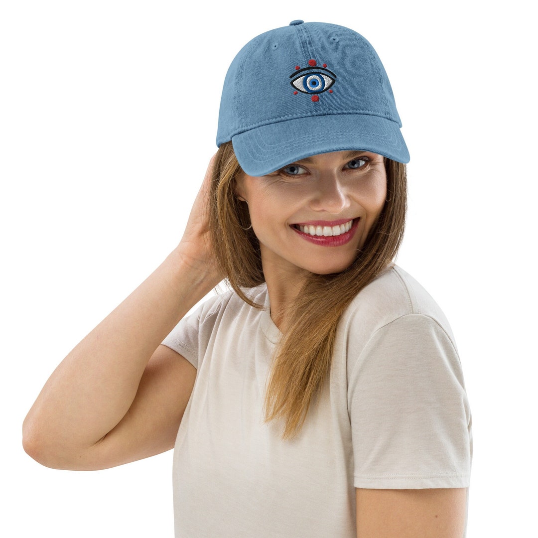 Evil Eye Hat Mystical Evil Third Eye Denim Hat With Turkish Evil Eye ...