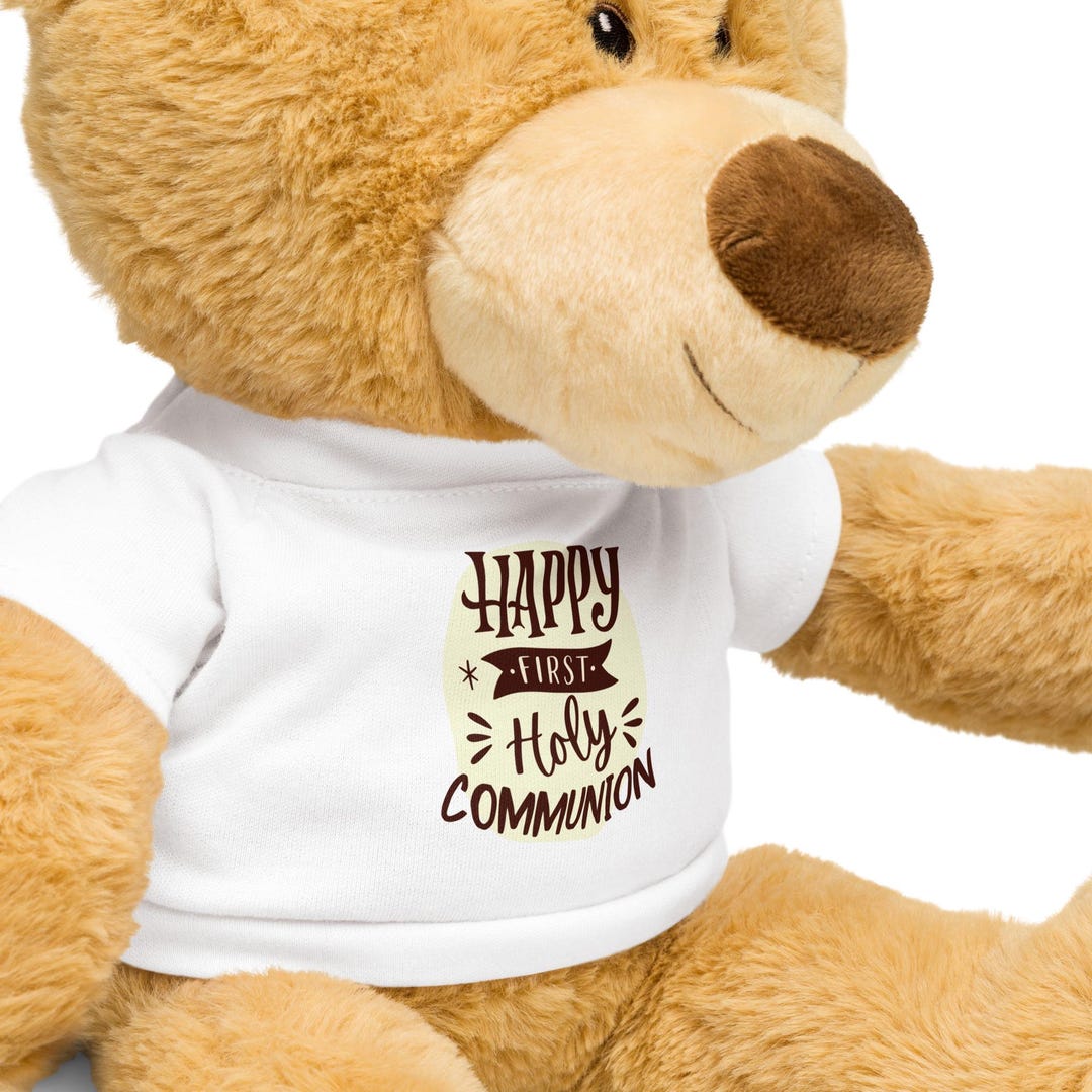 Personalized Teddy Bear With Happy First Holy Communion Phrase, Perfect ...