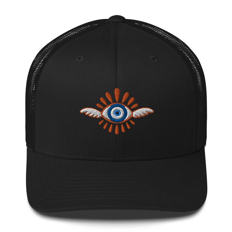 Mystical Evil Third Eye Trucker Hat With Turkish Evil Eye Print Cap and ...