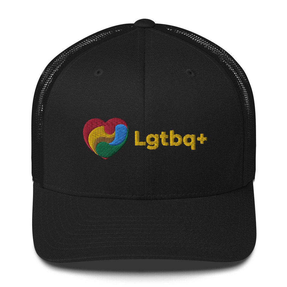 LGBTQ Hat Trucker Cap Rainbow Heart Hat for Pride Month Celebration for ...