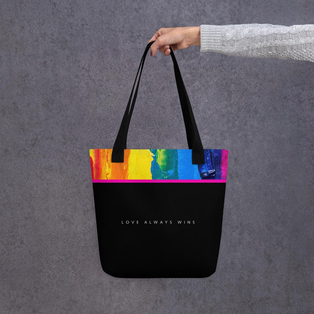 Pride Bag - Choose Love, Love Always Wins LGBTQ+ Tote Bag, Rainbow ...