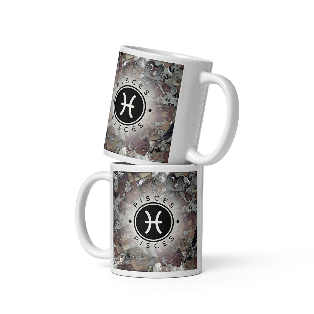 Pisces Zodiac Sign Mug, Astronomy Gift, Whimsical Coffee Cup Birthday ...