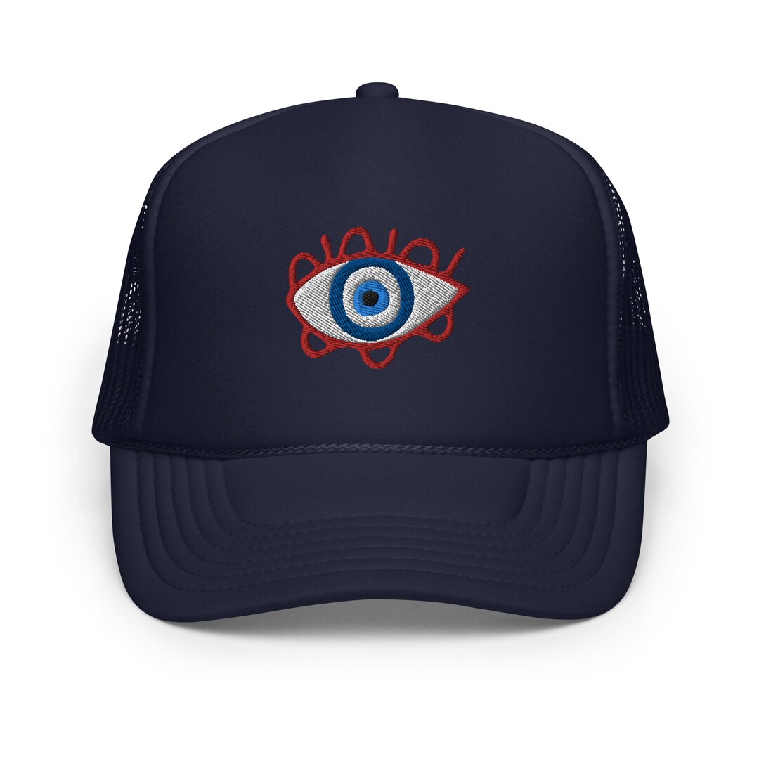 Greek Evil Eye Hat Foam Trucker Hat for All Seeing Eye Protection ...
