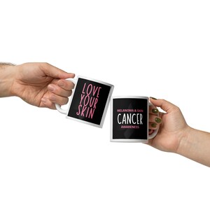 Skin Cancer Mug Love Your Skin Cancer Awareness Coffee Cup Black Ribbon ...