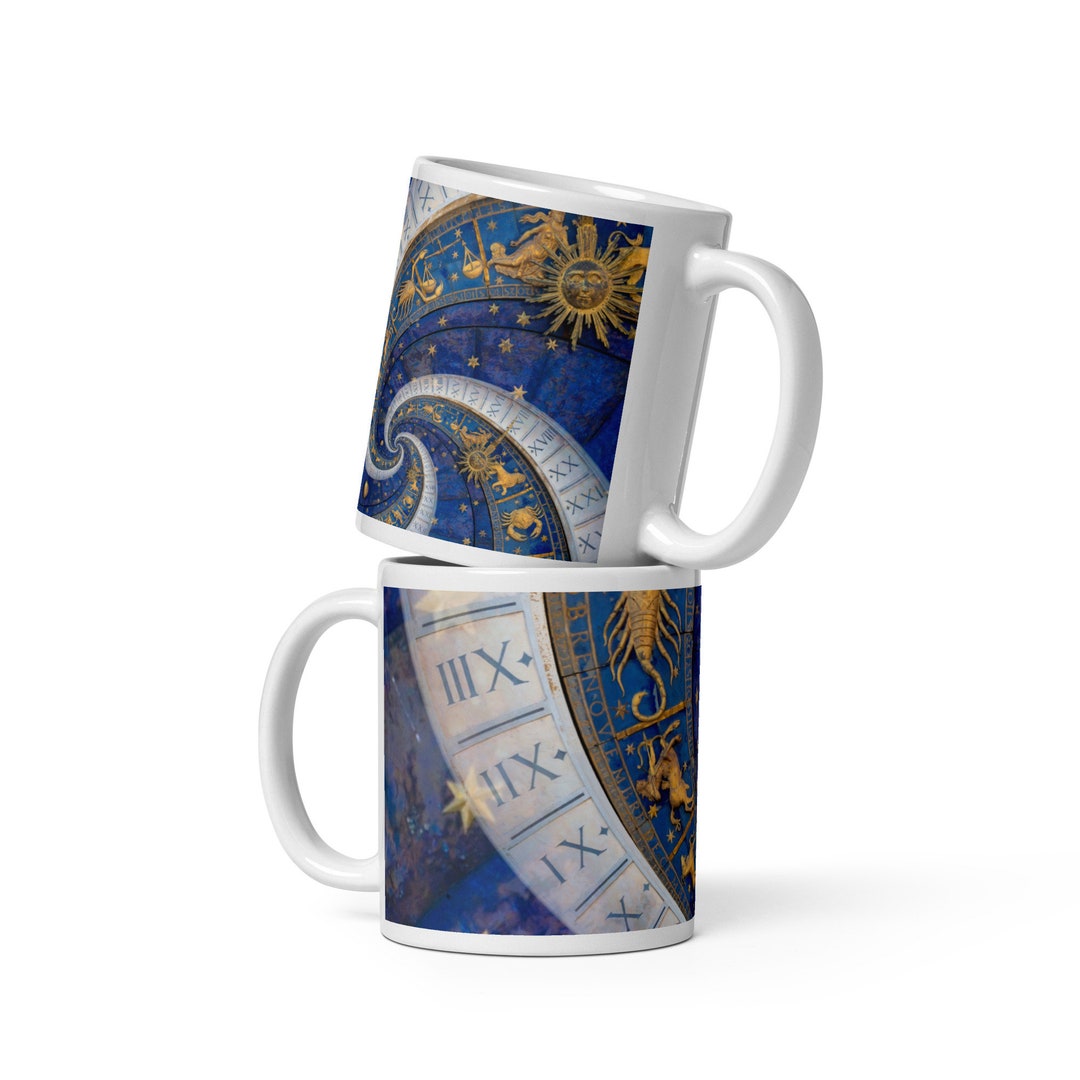 Zodiac Sign Mug, Astrology Cosmic Sign Coffee Mug, Whimsical Birthday ...
