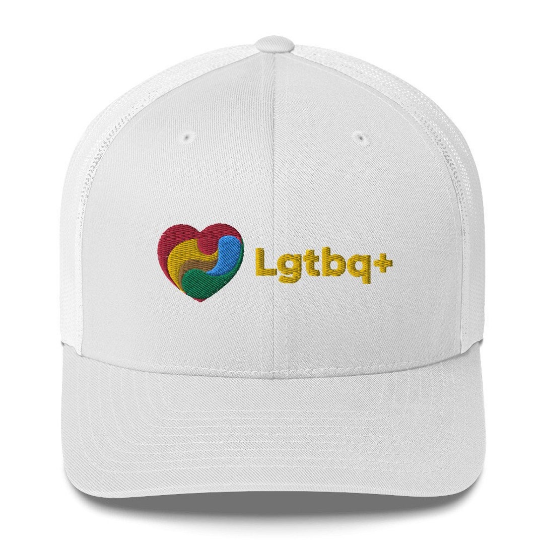 LGBTQ+ Hat Trucker Cap Rainbow Heart Hat for Pride Month Celebration ...
