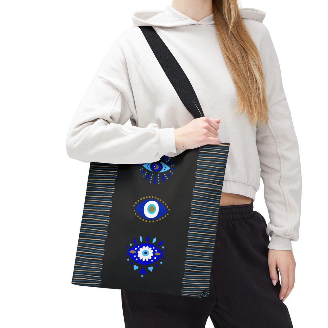 Evil Eye Tote Bag, Mystical Eyes Bag, Boho Style, Spiritual Gift, Yoga ...