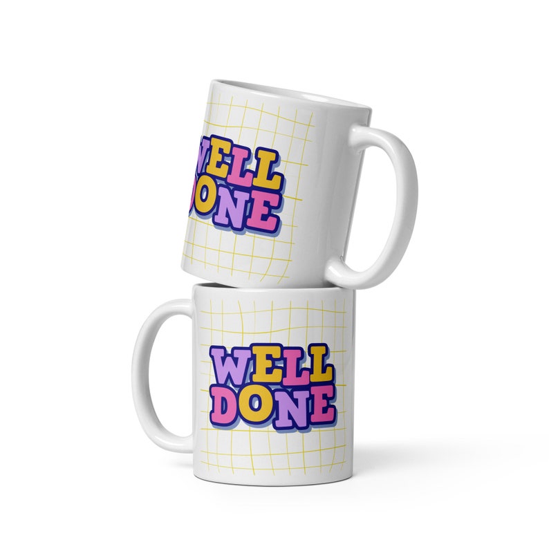 Well Done Mug Motivational Glossy Ceramic Confidence Boost Mug - Etsy