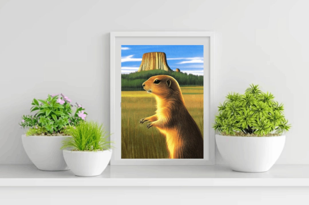 Prairie Dog Digital Print| Devils Tower National Monument Digital Art ...
