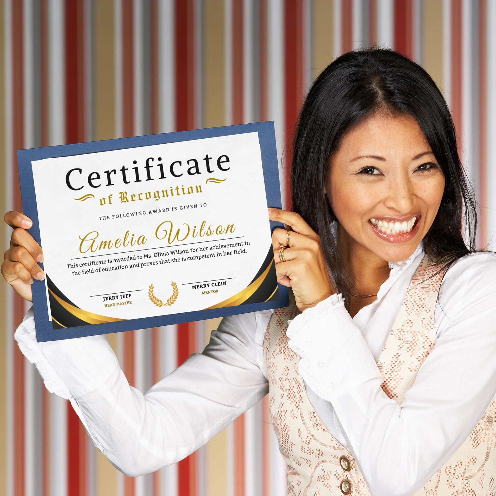 Certificate of Recognition Template Canva, Gold Certificate of ...