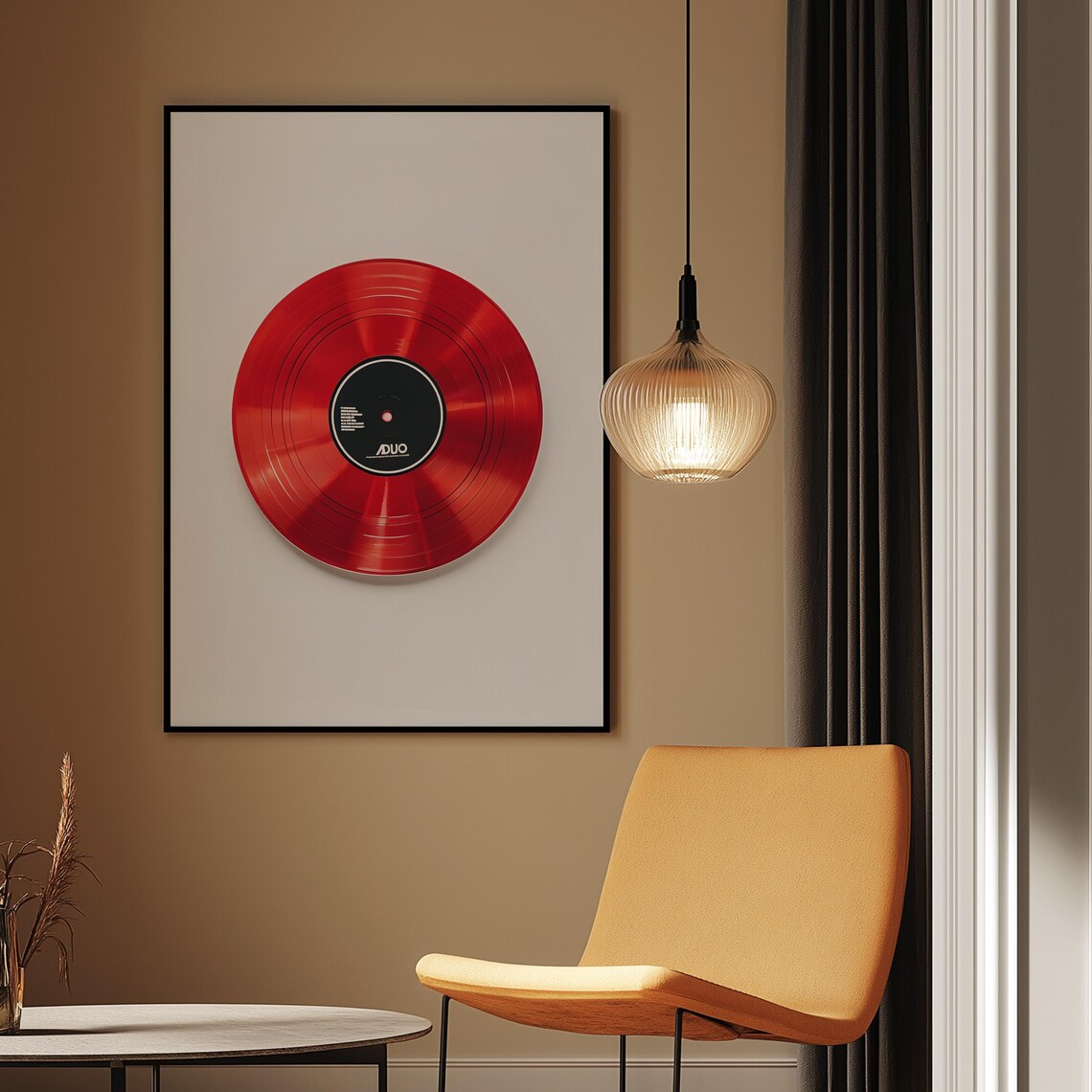 Modern Vinyl Poster Print, Red Vinyl Print, Wall Art, Minimalist Poster ...