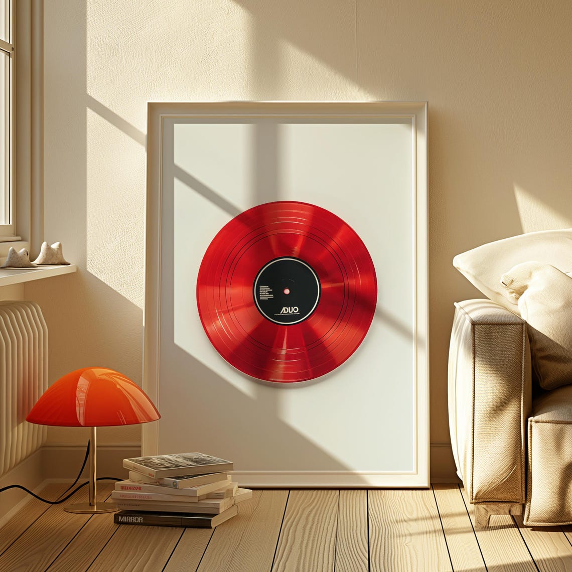 Modern Vinyl Poster Print, Red Vinyl Print, Wall Art, Minimalist Poster ...