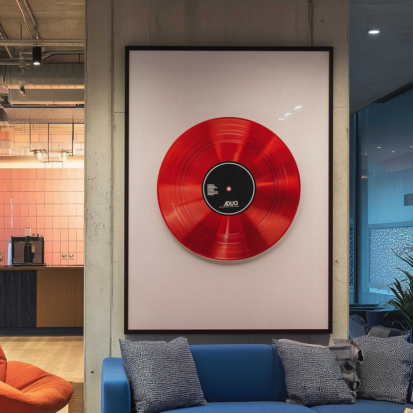 Modern Vinyl Poster Print, Red Vinyl Print, Wall Art, Minimalist Poster ...