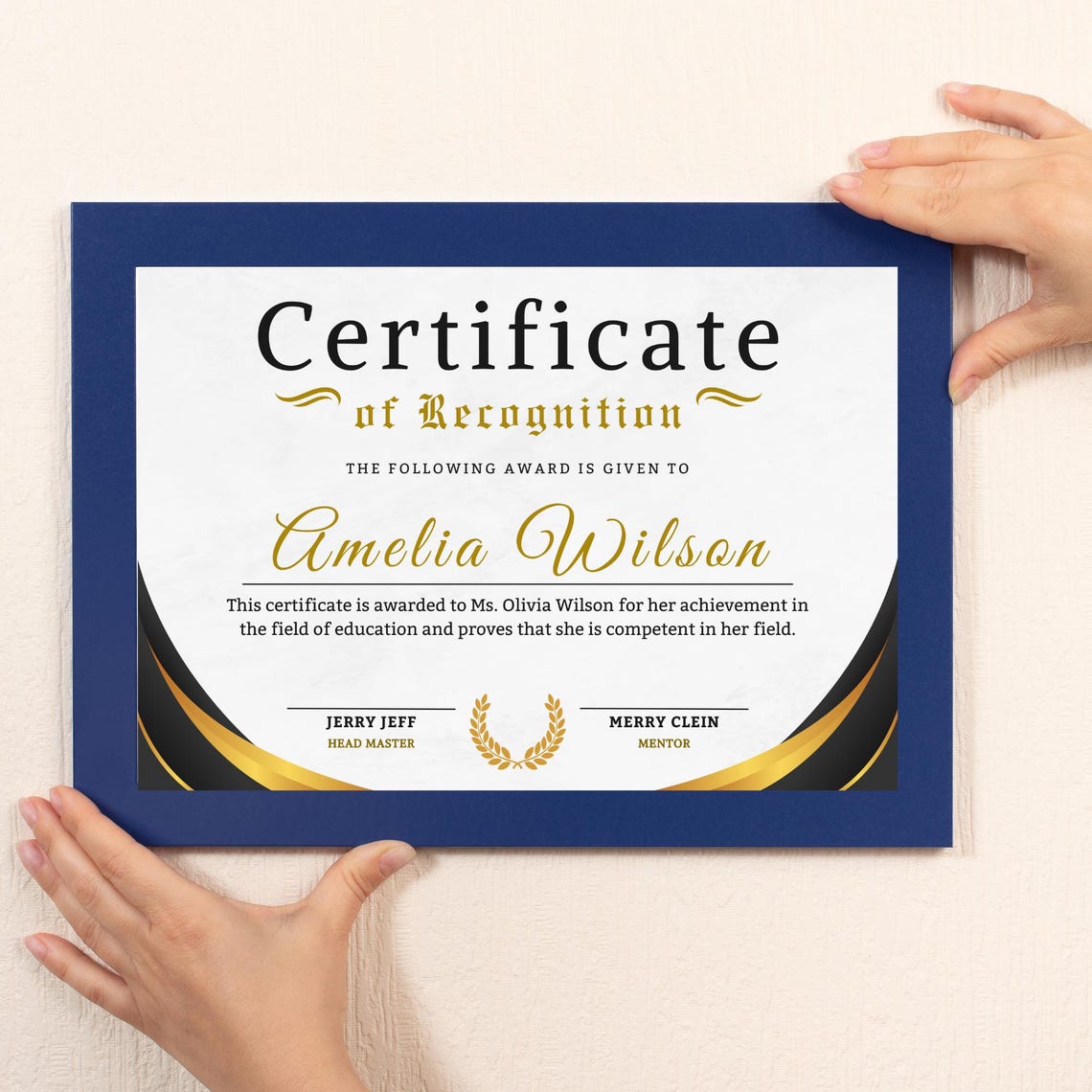 Certificate of Recognition Template Canva, Gold Certificate of ...