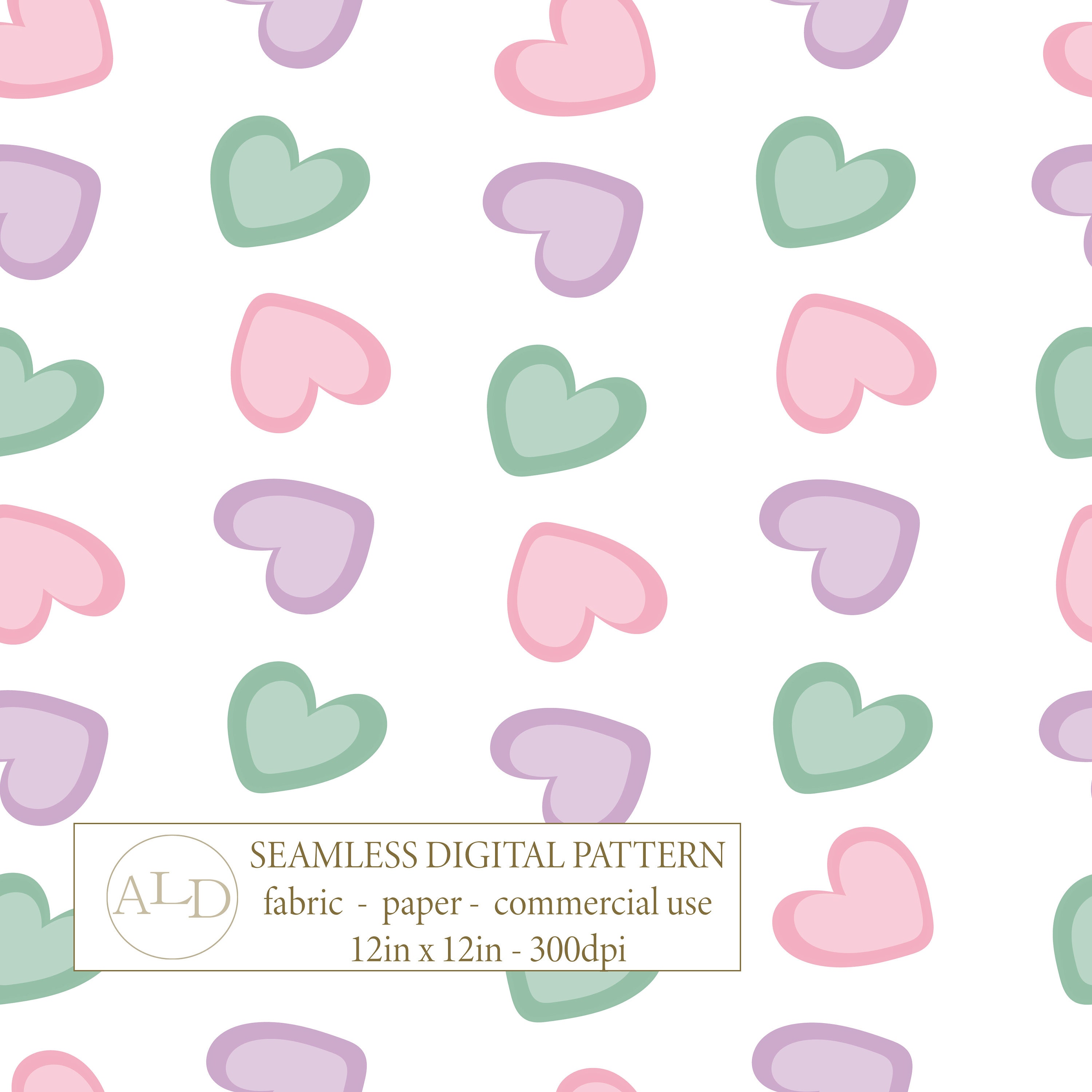 Seamless Design, Seamless Pattern, Seamless, Hearts, Pastels ...