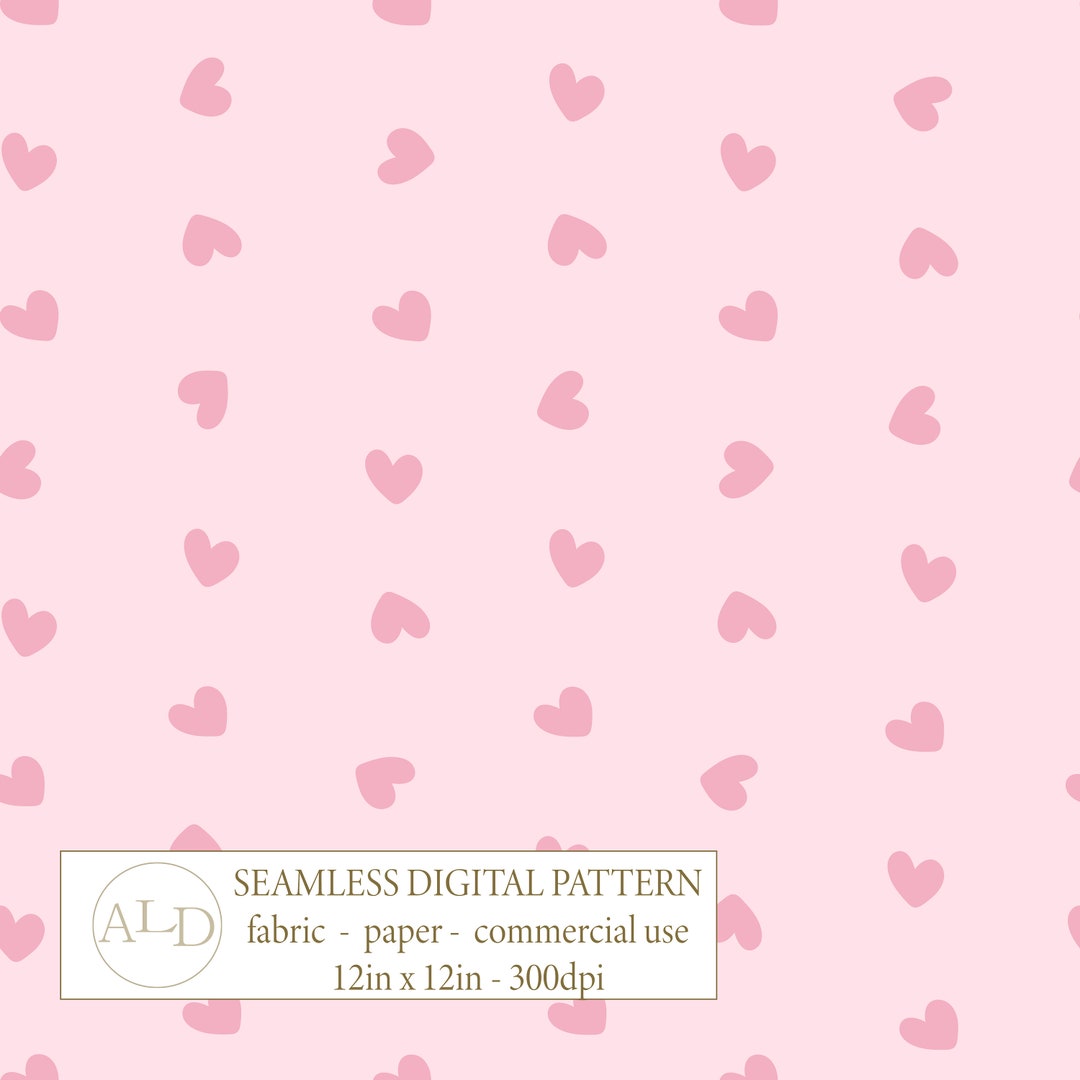 Seamless Design, Seamless Pattern, Pink Hearts, Tiny Hearts, Pastel ...