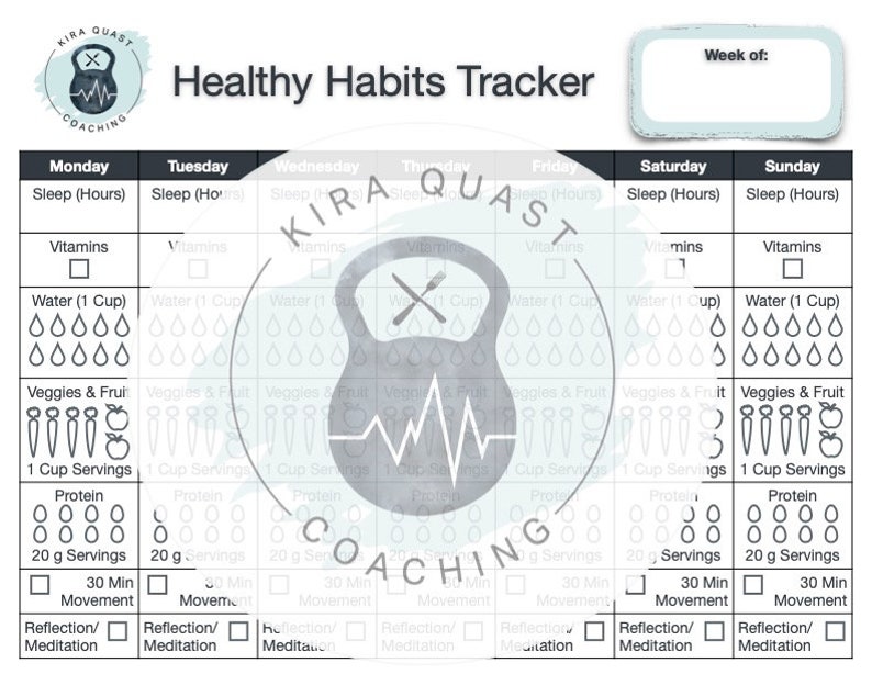 Healthy Habits Tracker - Etsy